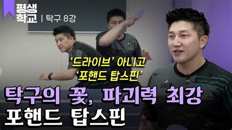 Ebs평생학교 8강 도전 포핸드 탑스핀│김정훈의 배워서 바로 써먹는 탁구 Youtube