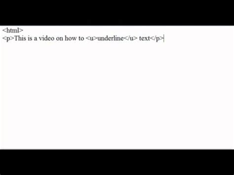Html Tutorial Underline Youtube