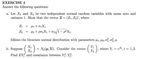 Solved Exercise 4 Answer The Following Questions A Let Xi