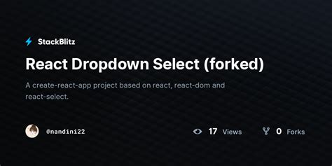 React Dropdown Select Forked Stackblitz
