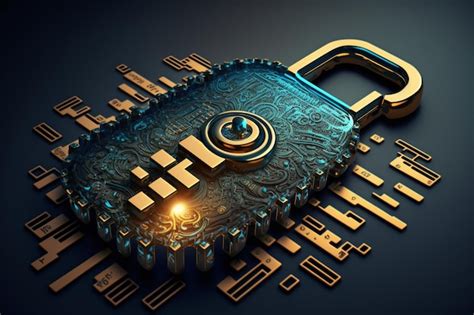 premium ai image a lock with gold letters that say cyber security on it