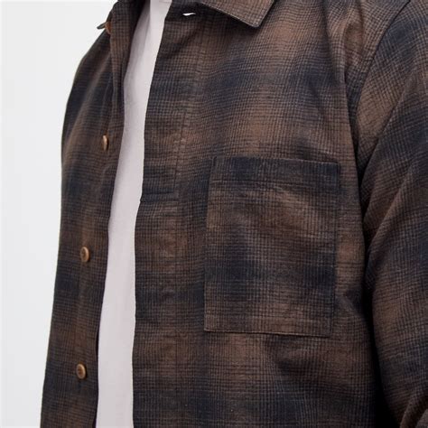 Folk Checked Patch Shirt Brown End Kr