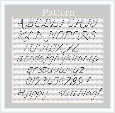 Backstitch Alphabet Cross Stitch Pattern Cursive Fonts Cross Stitch