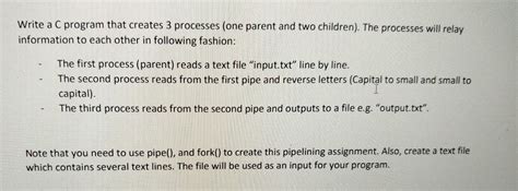 Solved Write A C Program That Creates Processes One Chegg
