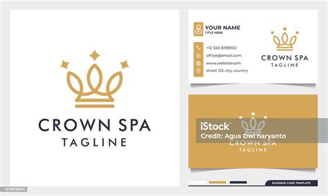 라인 아트 스타일과 명함 템플릿이 있는 로얄 골드 크라운 로고 디자인 명함에 대한 스톡 벡터 아트 및 기타 이미지 명함 부귀 체스 Istock