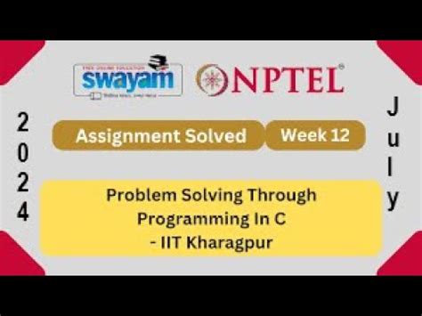Problem Solving Through Programming in C | Week 12 | Assignment Answers | September 2024 - YouTube