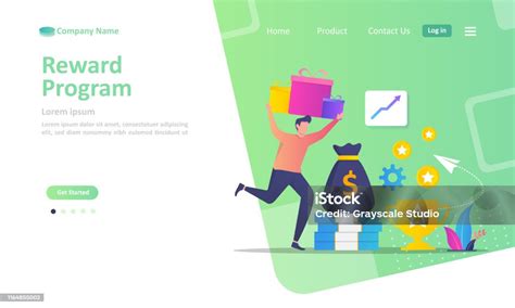 포인트 개념 로열티 프로그램을 적립하고 보상을 얻을 웹 방문 페이지 ui 모바일 앱 배너 템플릿에 적합 벡터 일러스트레이션