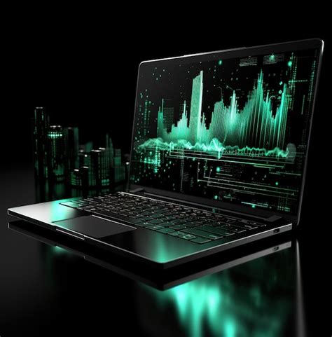 Premium Photo Application Of Laptop With Business Graph Analytical Data Trend Analysis And
