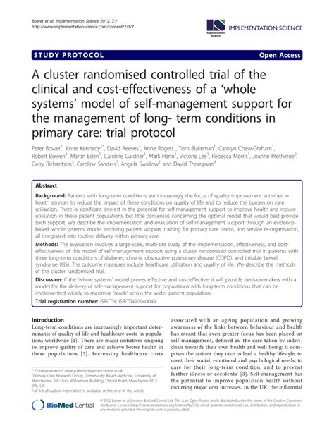 Pdf A Cluster Randomised Controlled Trial Of The Clinical And Cost