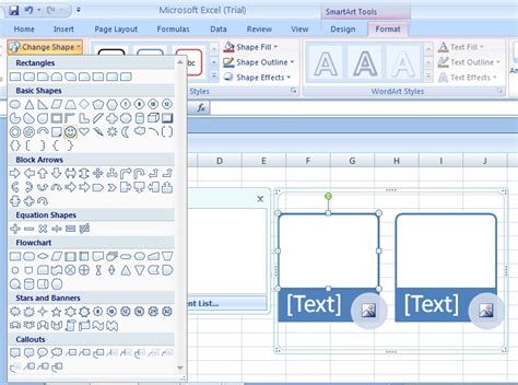 Change Shapes In A SmartArt Graphic SmartArt Wordart Clip Art Shape