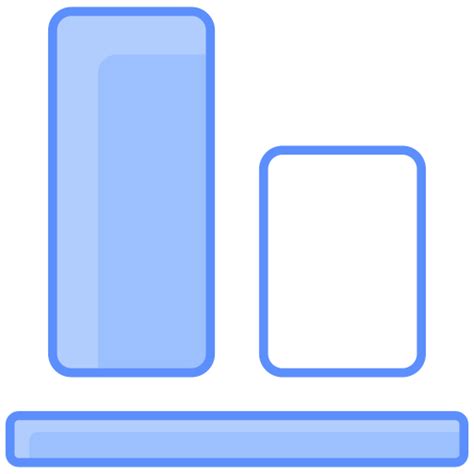 Bottom Align Generic Color Lineal Color Icon