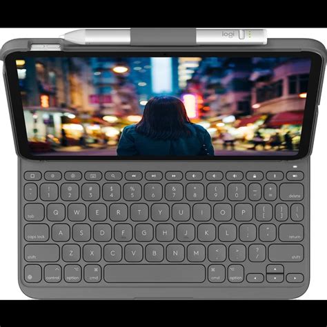 Logitech Slim Folio безжична клавиатура за 10 9 таблет сив 920 011413 на цена 235 лв