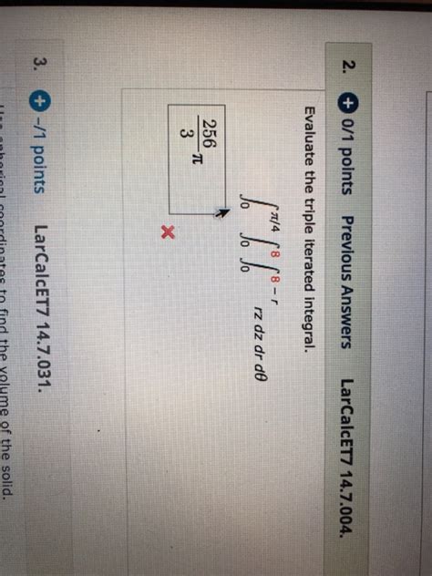 Solved 2. + 0/1 points Previous Answers LarCalcET7 14.7.004. | Chegg.com