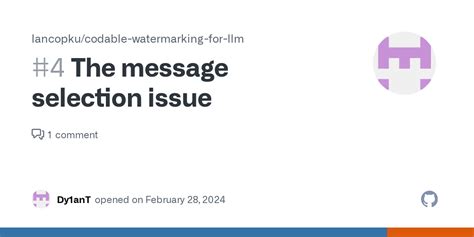 the message selection issue · issue 4 · lancopku codable watermarking
