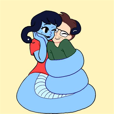 A Cute Naga Hugging A Guy By Mindpokeme On Deviantart
