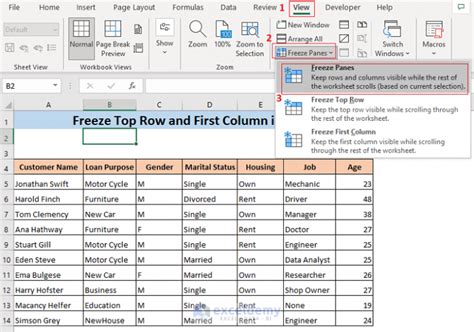 How To Freeze Top Row And First Column In Excel Methods