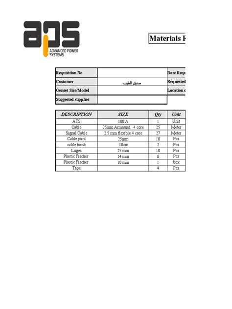 Materials Requisition Pdf