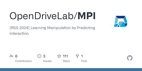 Github Opendrivelabmpi Rss 2024 Learning Manipulation By
