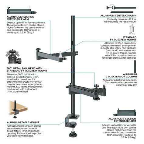 Bower Camera Desk Mount Stand Bb Dms200 Best Buy