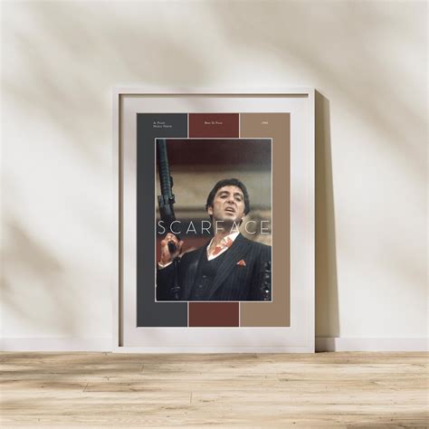 Scarface Poster Tony Montana Minimalist Art Gangster Movie Print