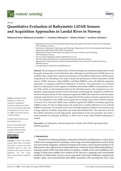 Pdf Quantitative Evaluation Of Bathymetric Lidar Sensors And