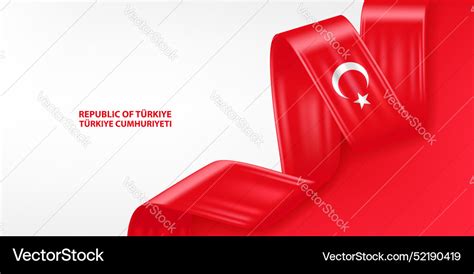 Turkiye 3d Ribbon Flag Royalty Free Vector Image
