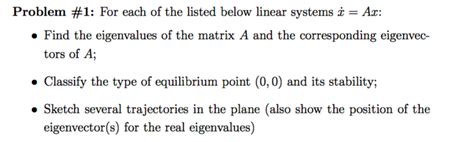 Solved Problem 1 For Each Of The Listed Below Linear