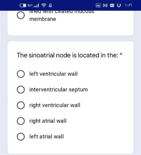 Solved The Sinoatrial Node Is Located In The Right Atrial Wall