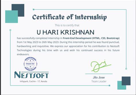 U Hari Krishnan On Linkedin Happy To Share That I Have Completed My