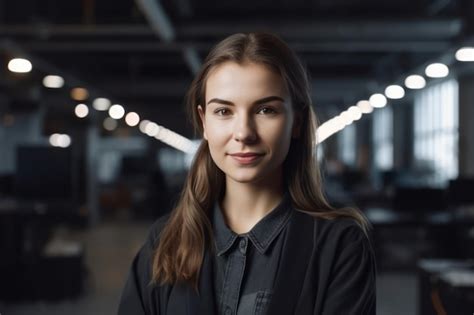 Premium Ai Image Young And Successful Female Programmer Portrait Of Female Engineer With