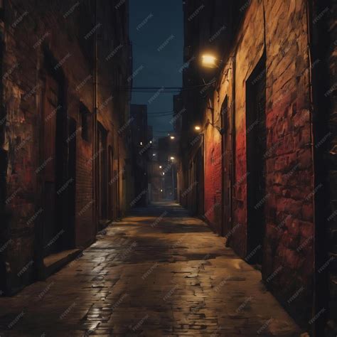 Premium Photo Dark Alleyway Of City With Grunge Wall Of Building