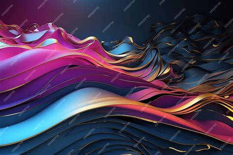 Premium Photo 3d Abstract Wallpaper Threedimensional Dark Golden And