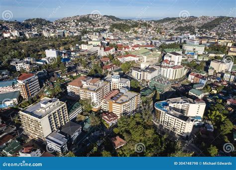 Baguio City Philippines An Expansive Aerial Shot Capturing The Dense