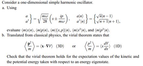Solved Consider A One Dimensional Simple Harmonic Chegg
