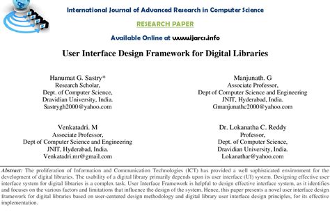 Figure 1 From User Interface Design Framework For Digital Libraries Semantic Scholar
