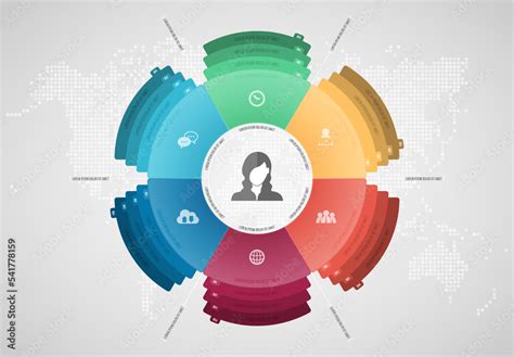 Six Stack Circle Infographic Stock Template Adobe Stock