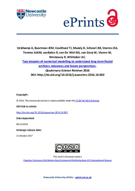 Pdf Two Decades Of Numerical Modelling To Understand Long Term Fluvial Archives Advances And