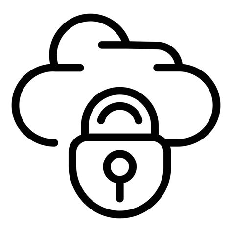 Data Lock Cloud Icon Outline Style 15911608 Vector Art At Vecteezy