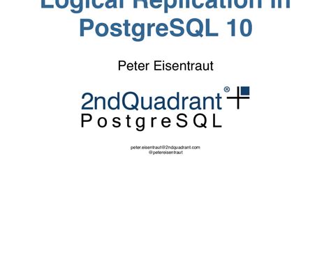 logical replication in postgresql 10 speaker deck
