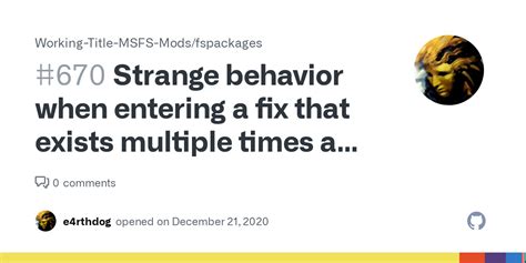 Strange Behavior When Entering A Fix That Exists Multiple Times As Part
