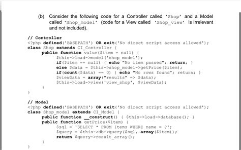 Solved B Consider The Following Code For A Controller Chegg