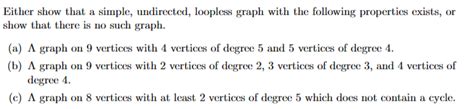 solved either show that a simple undirected loopless graph