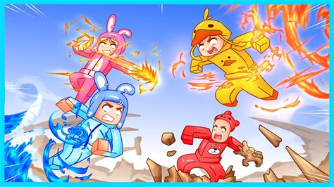 Mipan And Zuzuzu Vs Nyamnyam And Jonjon Kekuatan Api Melawan Kekuatan Air Bumi Youtube