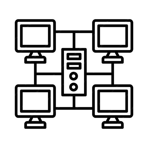 Premium Vector Grid Computing Line Illustration