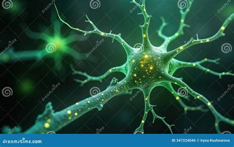 3d Model Of Neuron Showing Complex Structure Detailed View Of Nerve Cell Demonstrates Intricate