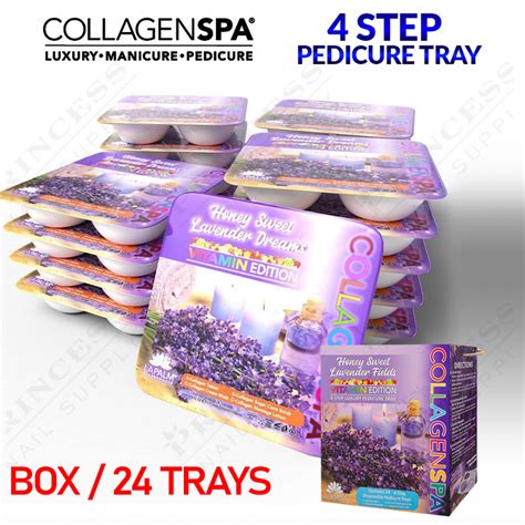 Lp Collagen Spa 4 Step Pedi Tray Box 24 Tray Lavender
