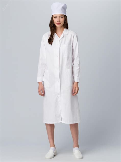 Халат женский (тк.Бязь,145), белый,56-58,170-176 артикул 87463876 Факел ...