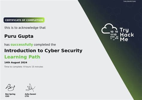 Puru Gupta On Linkedin Ive Obtained A New Certification Introduction To Cyber Security From
