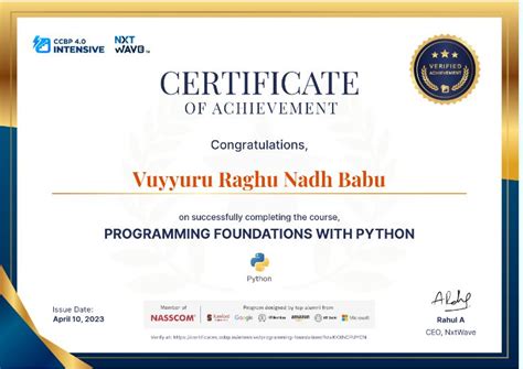 Raghu Nadh Babu Vuyyuru On Linkedin Programminglanguage Coding Nxtwave Python