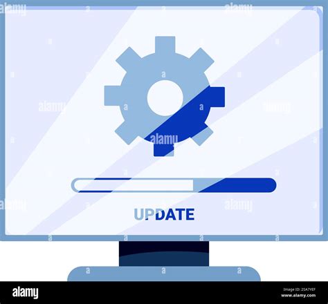 Computer Screen Showing A Software Update Being Installed With A